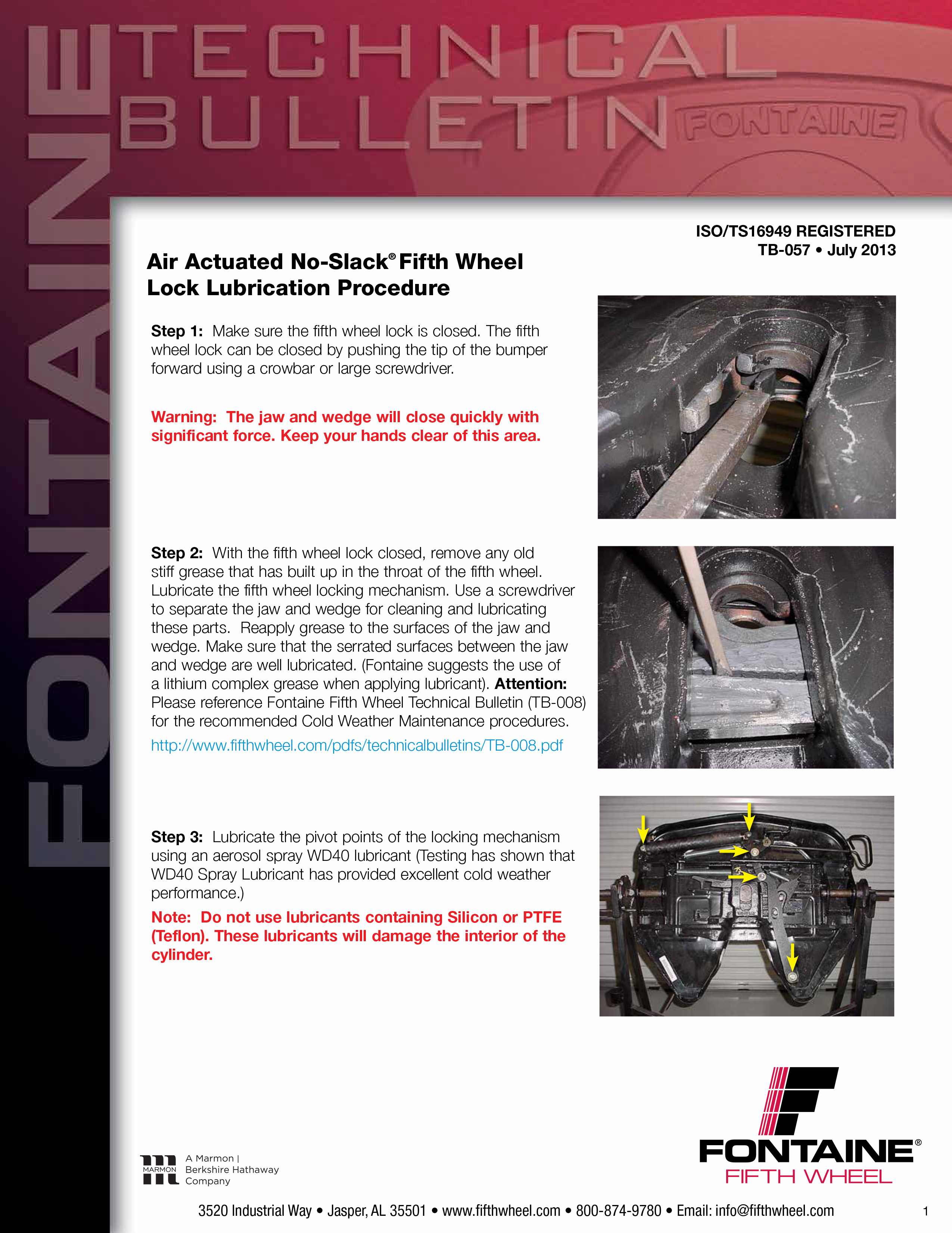 Fontaine Fifth Wheel -- Heavy Duty and Weight Savings No-Slack Fifth Wheels